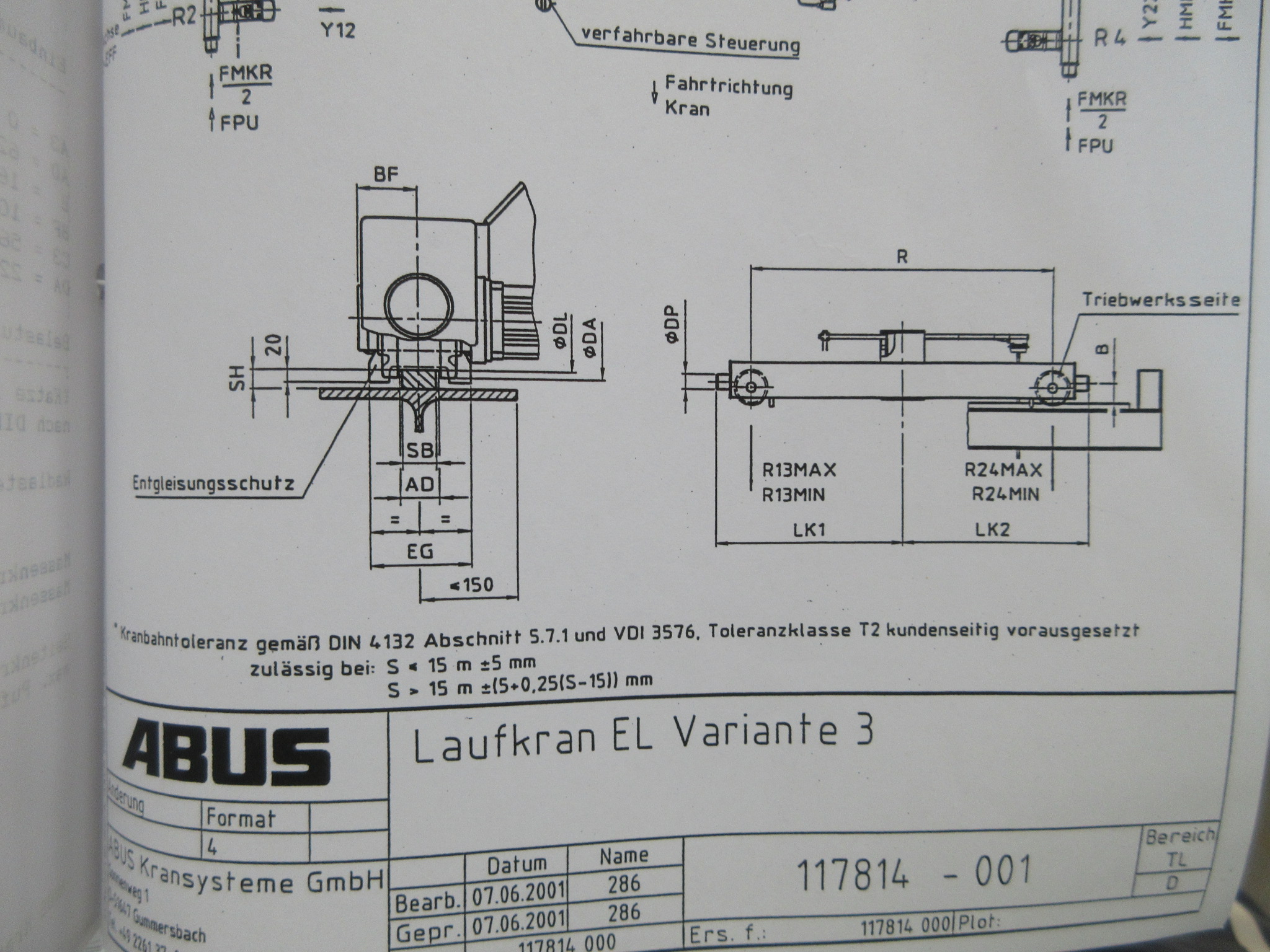 ABUS Portalkran Brückenkran Kran Kranhimmel Hallenkran Kranbahn 10000Kg ...
